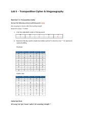 VIjender Lab Docx Lab Transposition Cipher Steganography Exercise Transposition