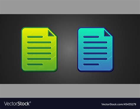 Green And Blue File Document Icon Isolated Vector Image