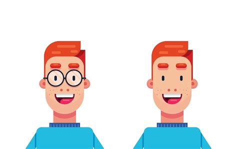 Premium Vector Character Illustration Of Man With Glasses Or Without