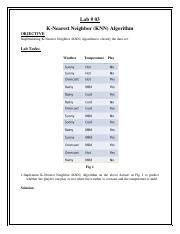 Pdf Lab K Nearest Neighbor KNN Algorithm OBJECTIVE Implementing K Nearest Neighbor KNN