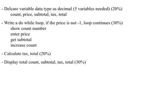 Solved Delcare Variable Data Type As Decimal 5 Variables