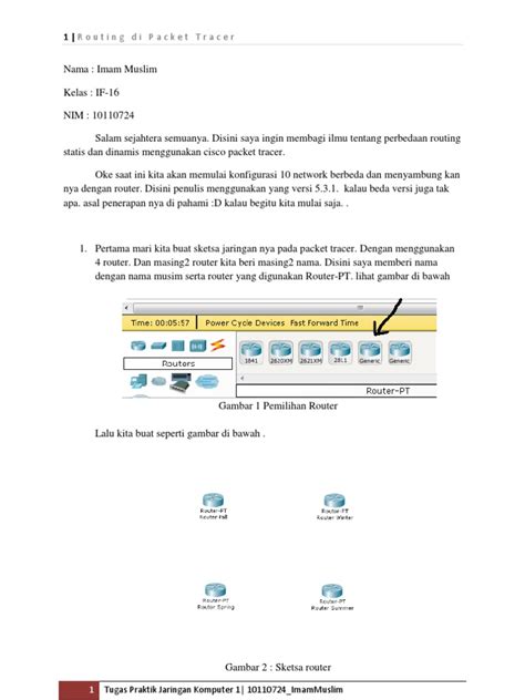 Tutorial Packet Tracer Routing Dinamic Dan Statis Pdf Komputer