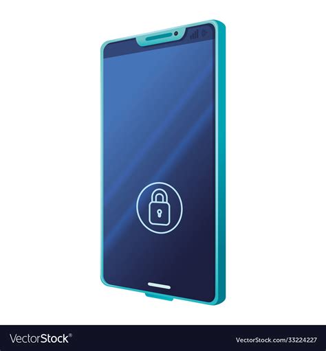 Realistic Smartphone Mockup With Padlock Security Vector Image