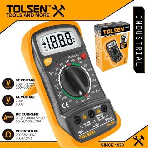 Tolsen Digital Multimeter W Lcd Color Screen Ac Dc 38030 Ce Approved Bd