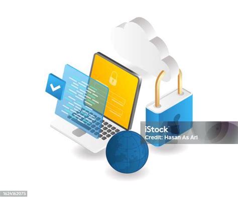 Cloud Server Security Programming Language Stock Illustration