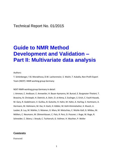 PDF Guide To NMR Method Development And Validation Part II Val Guideline II V Pdf