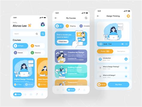 Education Online Course Mobile App Ui Ux Exploration Png By Mahmudur Rahman Artofit