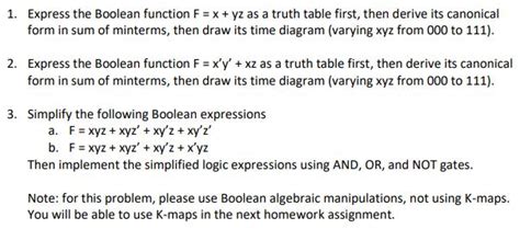 Solved Express The Boolean Function F X Yz As A Truth Chegg Com
