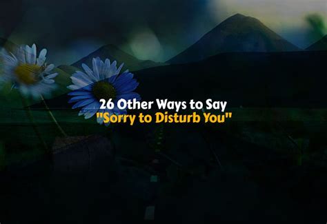 26 Other Ways To Say Sorry To Disturb You