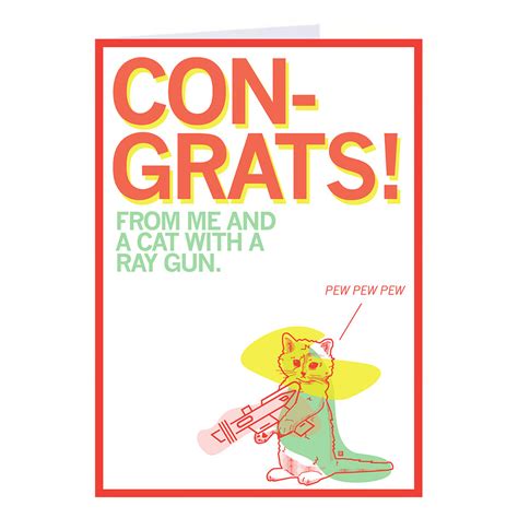 Congrats Pew Pew Pew Greeting Card – RAYGUN