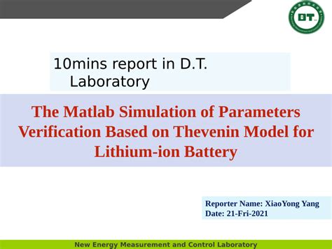 Pdf The Matlab Simulation Of Parameters Verification Based On Thevenin Model For Lithium Ion