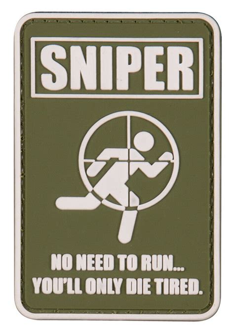 New Green And White Sniper Rubber Morale Pvc Patch Velcro® Brand Hook Trf Dz Iff Sierra Alpha