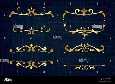 Gold Classy Frame Ornaments Vector Vintage Set Stock Vector Image And Art