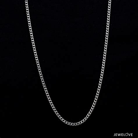 Jewelove™ Chains 2mm Platinum Curb Chain Uni Sex Jl Pt Ch 982 A