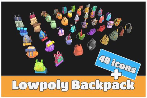 Lowpoly 3d Backpack And İcon 3d Props Unity Asset Store