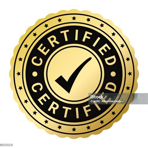 황금 인증 고무 스탬프 인감 별과 진드기 아이콘 벡터 일러스트 레이 션 증명서에 대한 스톡 벡터 아트 및 기타 이미지 증명서 아이콘 인장 Istock