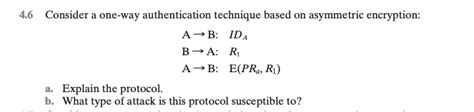 Solved 6 Consider A One Way Authentication Technique Based