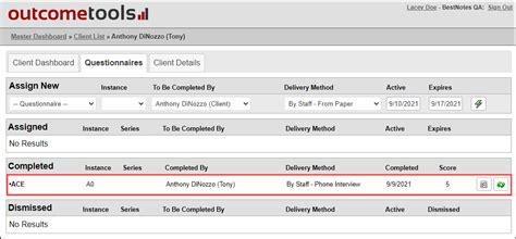 Viewing Questionnaire Results Bestnotes Support