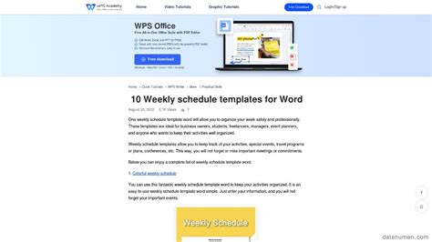 11 най добри сайтове за шаблони за седмичен график на Word 2024 [БЕЗПЛАТНО]