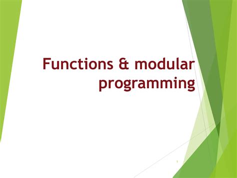 Functions And Modular Programmingpptx Programming Languages Computing