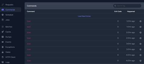 Php Laravel Telescope Logs List Console Command Every Minute