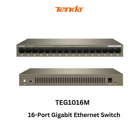 Tenda 16 Port Gigabit Ethernet Switch All Gigabit Speed Enjoy High Speed Networking Teg1016m