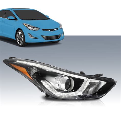 Pit66 Headlights Fit For 2014 2016 Hyundai Elantra Drl Led Projector