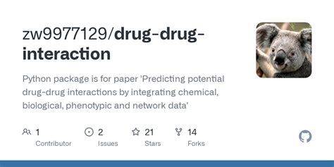 Github Zw Drug Drug Interaction Python Package Is For Paper Predicting Potential Drug