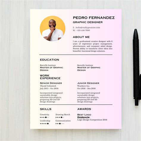 Modern Minimalist Cv Resume Template Etsy