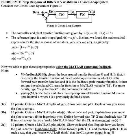 Solved PROBLEM Step Response Of Different Variables In A Chegg Com