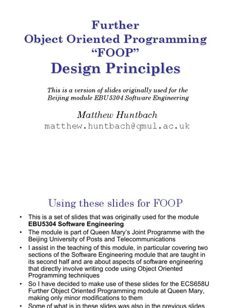 ecs658 u05 design principles pdf class computer programming