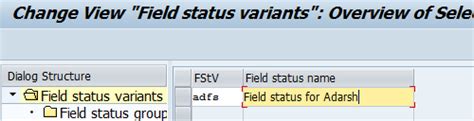 How To Define Field Status Variant In Sap Field Status Group Sap
