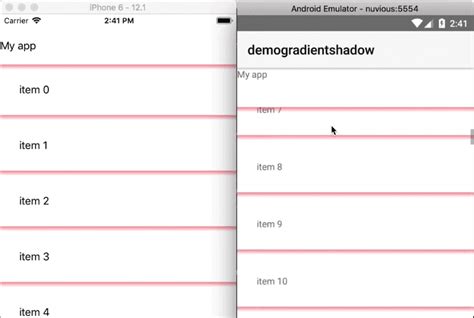 Create A Color Line Shadow In Nativescript Nativescripting