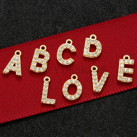 Uppercase Letter Charm Alphabet Charm Gold Letter Pendant With