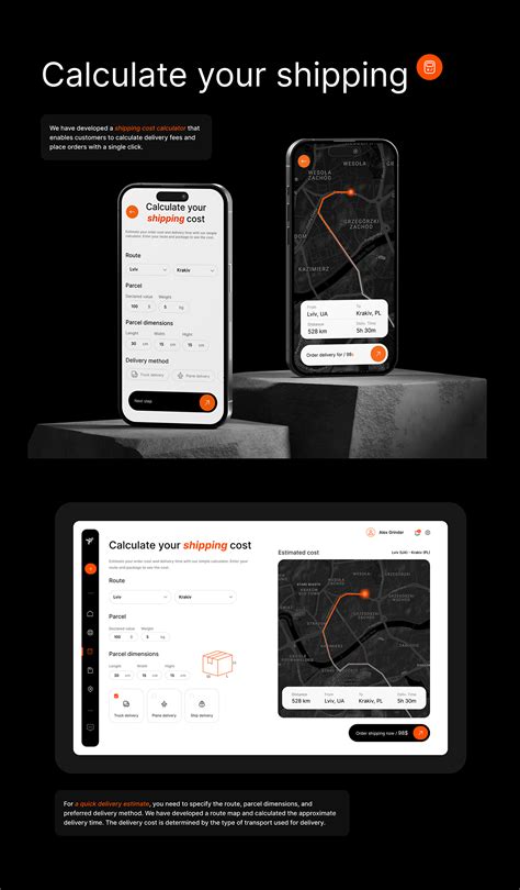 Logistics Delivery Calculations Real Time Tracking Behance