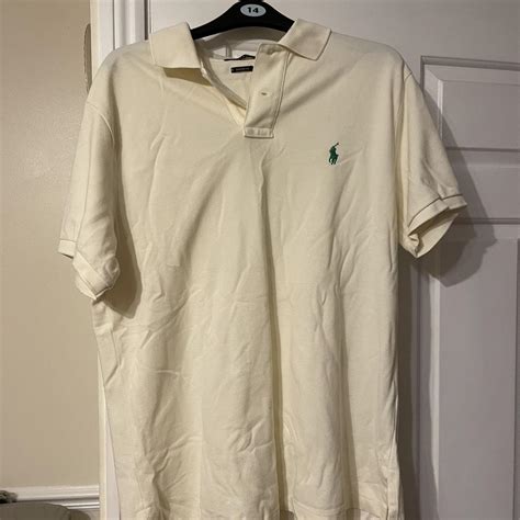 Polo Ralph Lauren Mens Cream Polo Shirts Depop