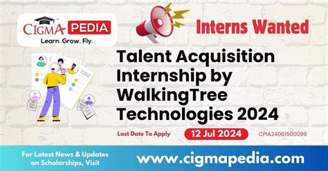 Talent Acquisition Internship By Walkingtree Technologies 2024 How To