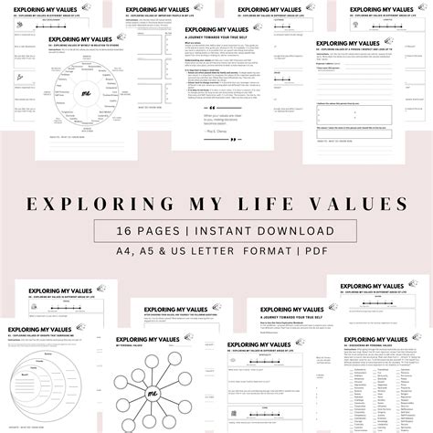 Discover Your Core Values Workbook Identify Life Values Etsy Australia