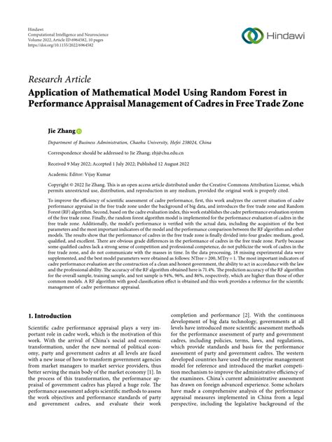 Pdf Application Of Mathematical Model Using Random Forest In Performance Appraisal Management