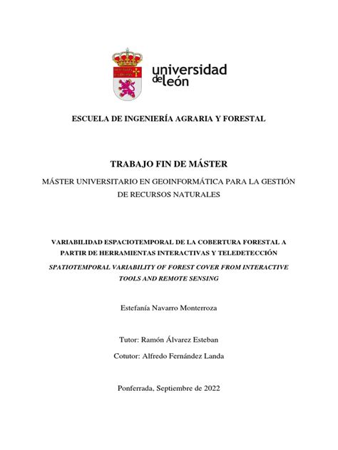Navarro Monterroza Estefanía Pdf Deforestación Los Bosques