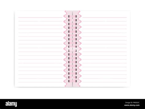 Spiral Bound Lined Notebook With Cute Feminine Design Template Open
