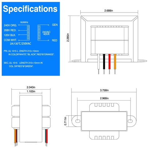 2 Pack 40va Control Transformer Primary 120 208 240v Secondary 24v