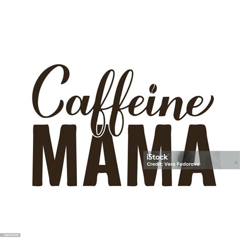 카페인 엄마 서예 손 글자 재미있는 커피 인용문 주방 기호입니다 배너 타이포그래피 포스터 스티커 머그잔 셔츠 등에 대 한 벡터