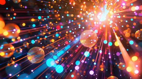 Vibrant Orbs Of Light An Artistic Representation Of Quantum Computing And Qubit Interactions