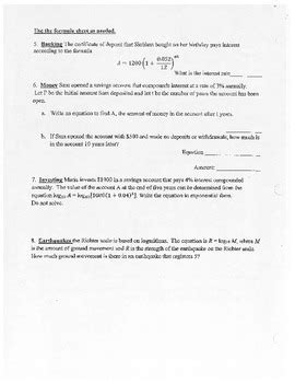 Algebra II Test Exponential And Logarithmic Functions By Max Math