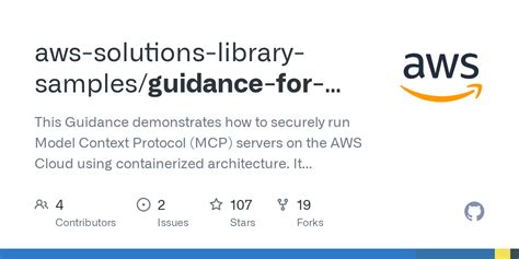 Github Aws Solutions Library Samplesguidance For Deploying Model Context Protocol Servers On