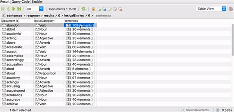 Flatten Nested MongoDB Collections Fields Arrays With Table View