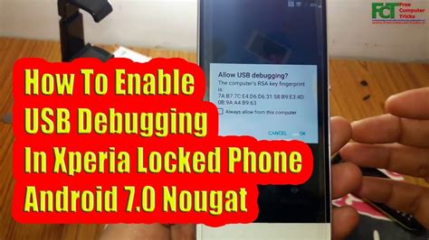 how to enable usb debugging in xperia locked phone android 7 0 nougat