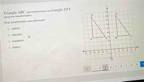 solved triangle abc was transformed to be triangle dfe using one