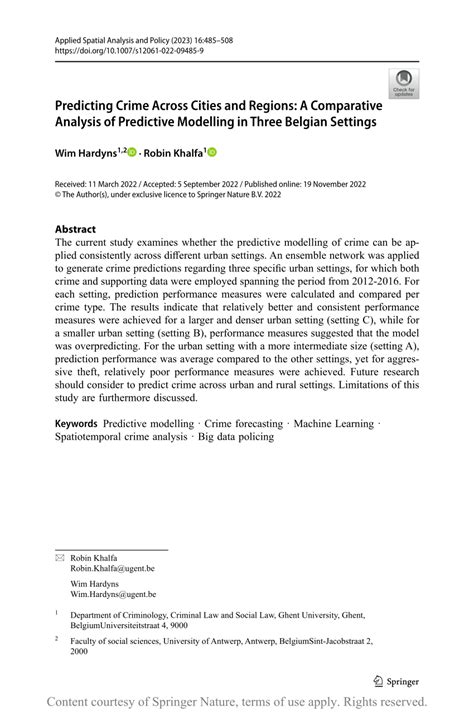 Predicting Crime Across Cities And Regions A Comparative Analysis Of Predictive Modelling In